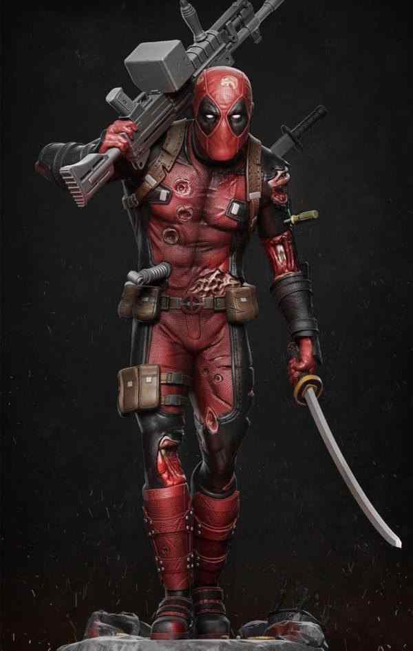 Deadpool with Machine Gun Statue ‹ 3D Spartan Shop