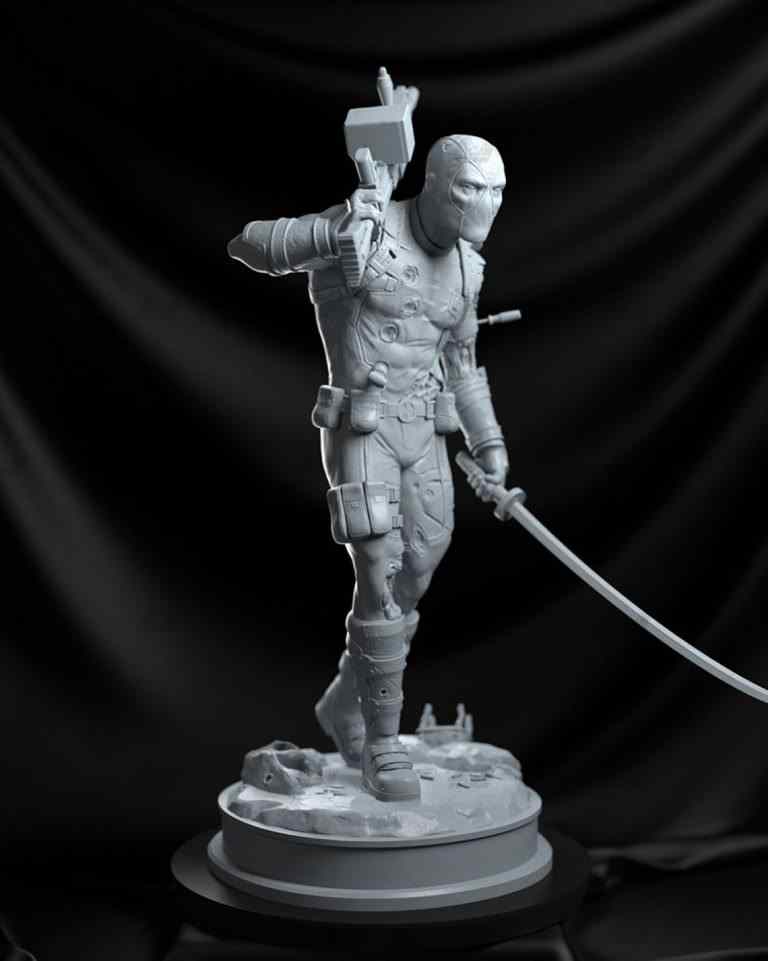 Deadpool with Machine Gun Statue ‹ 3D Spartan Shop