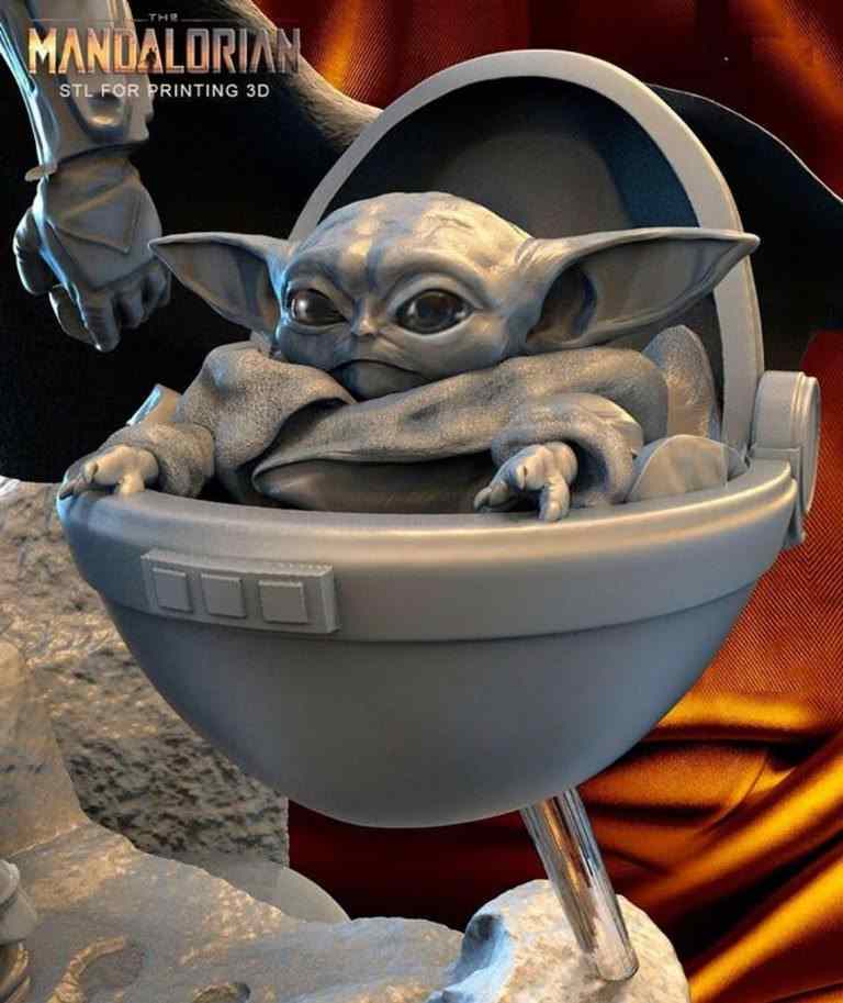 Star Wars - Mandalorian with Baby Yoda Diorama Statue ‹ 3D Spartan Shop