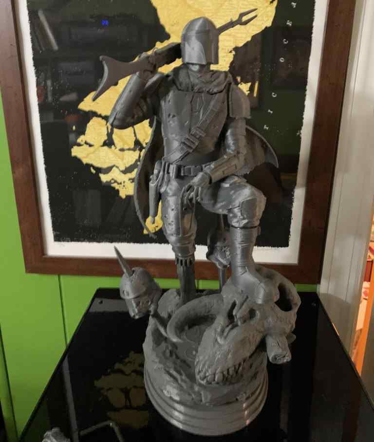 Star Wars - Mandalorian Statue over Skull ‹ 3D Spartan Shop