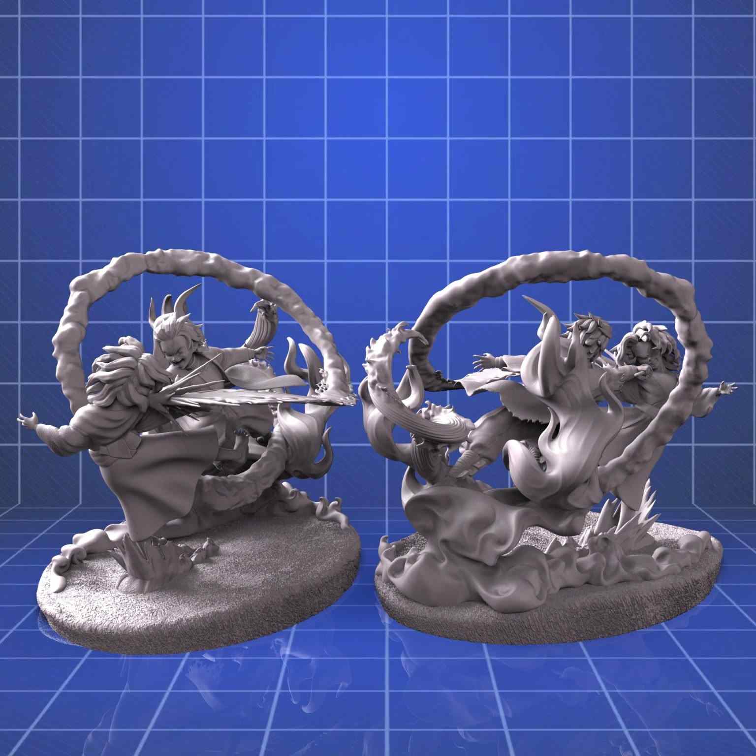 Demon Slayer - Kimetsu no Yaiba - Tanjiro vs Rui Diorama Statue ‹ 3D ...