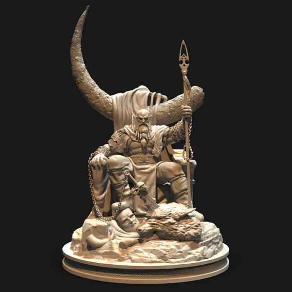 Kratos on Throne Diorama Statue ‹ 3D Spartan Shop