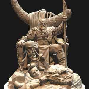 Kratos on Throne Diorama Statue ‹ 3D Spartan Shop